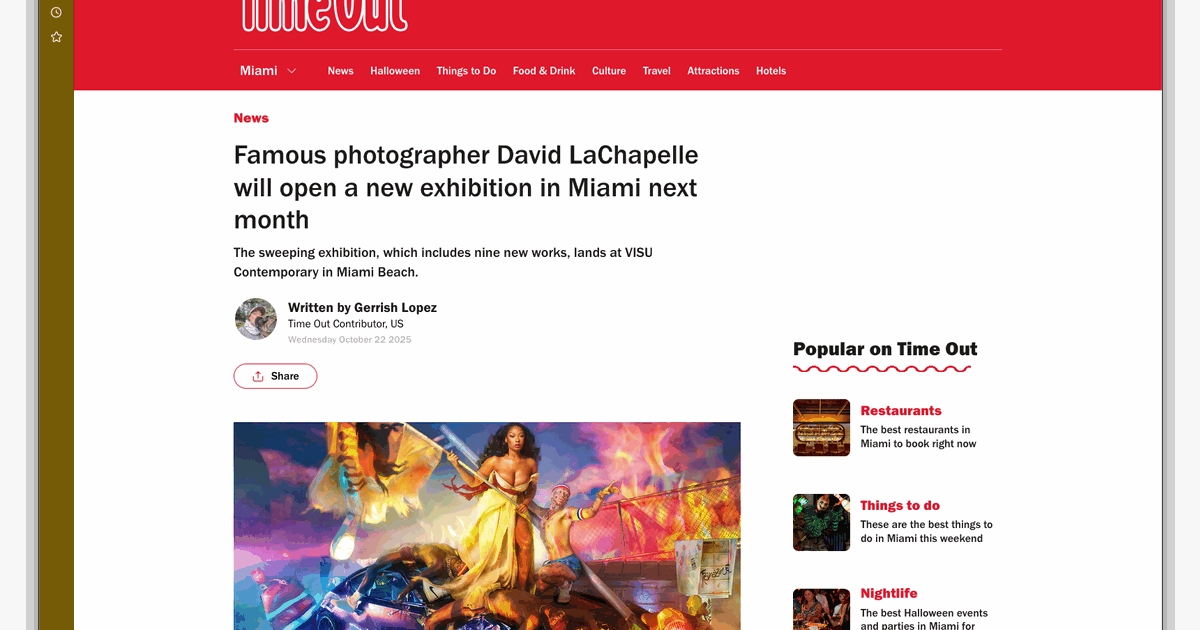 Famous photographer David LaChapelle will open a new exhibition in ...